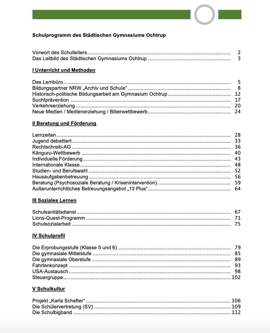 Schulprogramm Beispiel